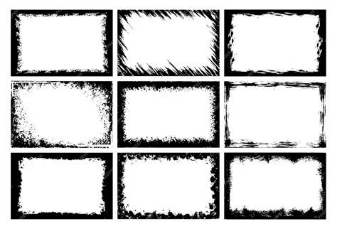 Premium Vector Grunge Frame Set Decorative Borders Elements For
