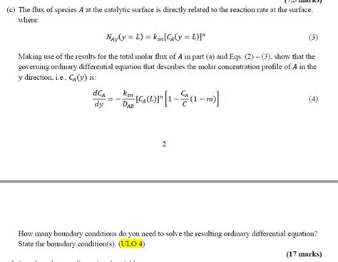 Diffusion In A Binary Gas With Heterogenous Reaction Chegg Com