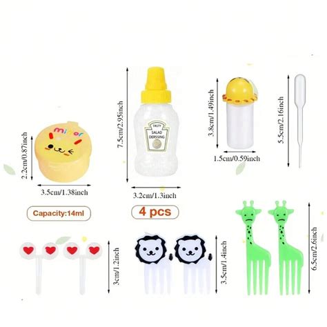 55pcs Set Sauce Bottles And Accessories For Bento Boxes Including Food