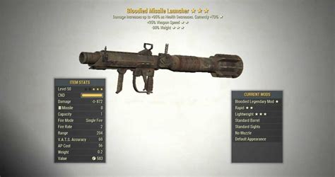 Fallout 76 Pc Bloodied Missile Launcher Weapon Speed 90rw Buy