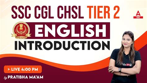 SSC CGL CHSL Tier Preparation English By Pratibha Mam Introduction Class YouTube