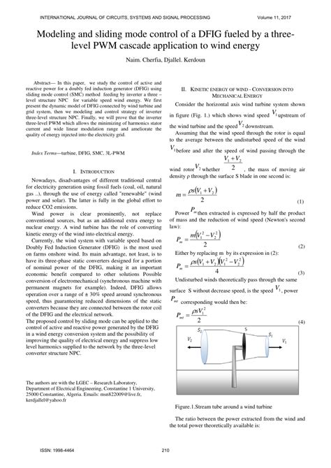 Pdf Modeling And Sliding Mode Control Of A Dfig Fueled By A