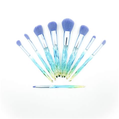 Makeup Brushes Crystal Handle Set 9 Piece