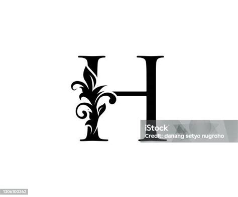 클래식 우아한 H 편지 캘리그래피 아이콘 디자인 알파벳 H에 대한 스톡 벡터 아트 및 기타 이미지 알파벳 H 아이콘 우아