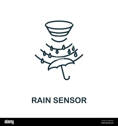Rain Sensor Outline Icon Thin Line Style From Sensors Icons Collection Pixel Perfect Simple
