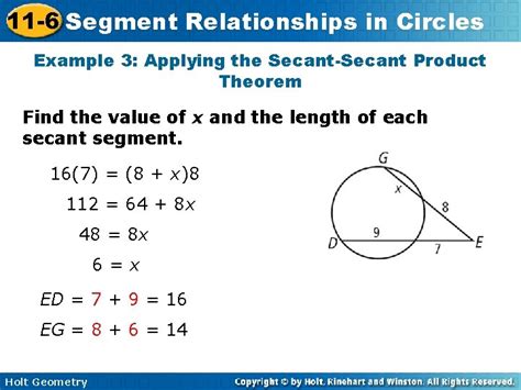 11 6 Segment Relationships In Circles Objectives Find