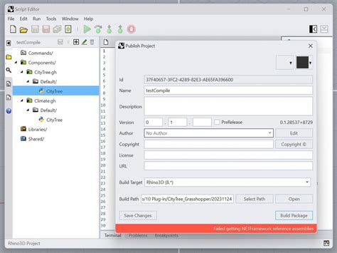 Rhino Script Editor Creating Saving Projects Fails On Netframework Serengeti Rhino Wip