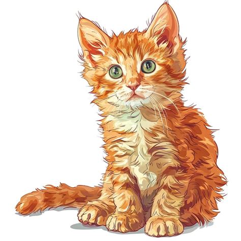 Ilustración De Un Lindo Gato Maine Coon Sentado Y Mirando Hacia Arriba