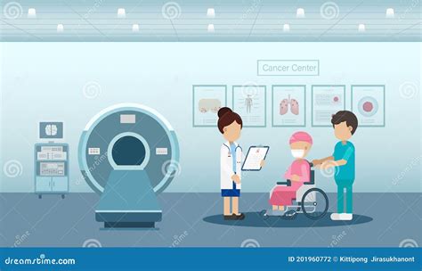 Cancer Clinic With Doctor And Patient Stock Vector Illustration Of