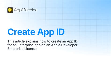 Create App Id Appmachine Support Center