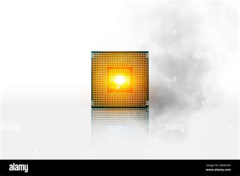 Computer Processor Chipset Cpu Overheats And Burns With Smoke Around