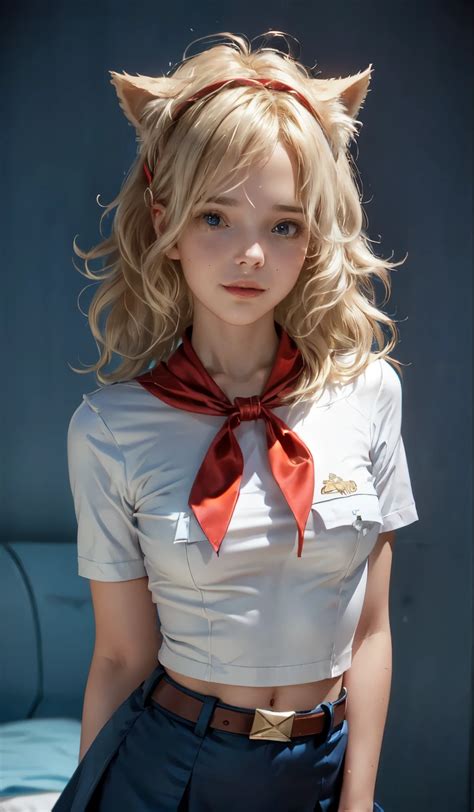 Blond Haired Woman In Sailor Outfit Posing For A Picture Seaart Ai