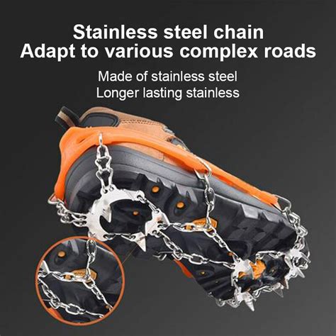 19 Teeth Claws Micro Spikes Footwear Ice Traction Vicedeal