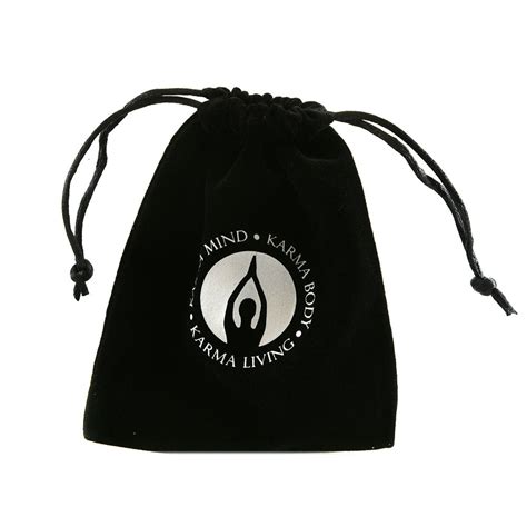 Velvet Gem Bag Black With Karma Living Logo