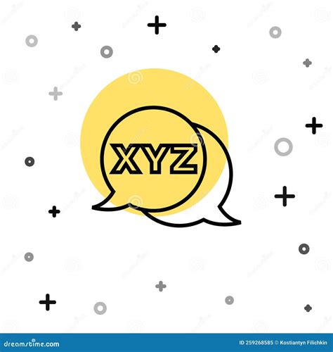 Black Line Xyz Coordinate System Icon Isolated On White Background Xyz