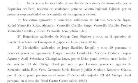 Alberto Fujimori Chile Ordena Ampliar Extradición Por Esterilizaciones