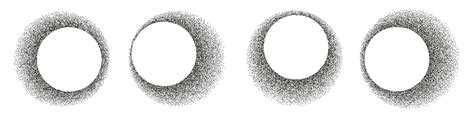 ノイズテクスチャが設定された円点描の影 図コレクションの粒子グラデーションフラットベクターイラスト しぶきのベクターアート素材や画像を多数