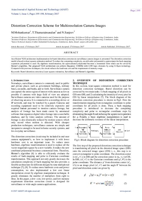 pdf distortion correction scheme for multiresolution camera images