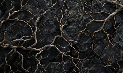 Abstract Animation Of Branching Roots On Black Background Resembling