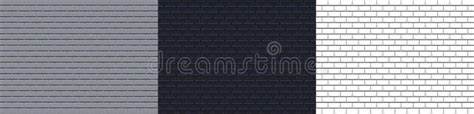 Subway Tile Seamless Textures Black White Gray Stock Vector