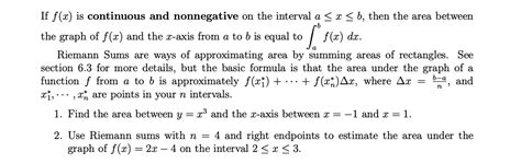 solved if f x is continuous and nonnegative on the interval