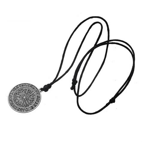 Viking Necklace Vegvisir Runic Viking Necklace Runic Compass