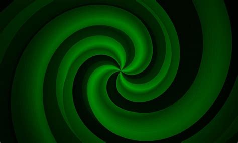 Abstract Green Spiral Swirling Radial Pattern Dark Green Background