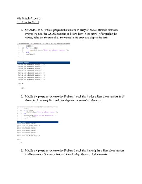 Lab Exercise Set 11 Mia Fritsch Anderson Lab Exercise Set 11 1 Set