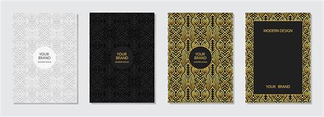 창조적 인 표지 수직 템플릿의 집합입니다 민족 3d 패턴 황금 질감을 가진 양각 기하학적 배경 모음 부족 장식품 동양 아시아 인도 멕시코 아즈텍의 보헤미안 스타일 0명에