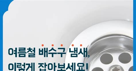 배수구 악취 없애는 법 생각보다 간단하네
