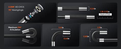 Depstech 210° Two Way Articulating Borescope Tool Industrial Endoscope Camera With Light 0