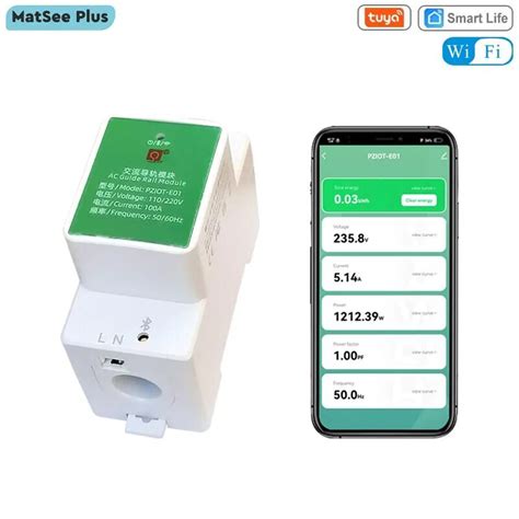 Tuya Smart Monof Sico WiFi Medidor De Energia Eletricidade Trilho Din