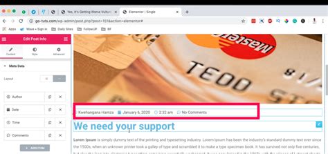 how to create a single elementor blog post page template