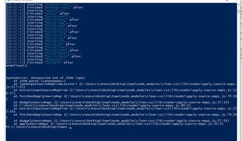 Npm Gulp Syntaxerror Unexpected End Of Json Input Stack Overflow
