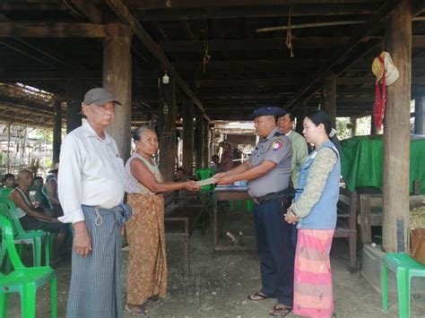 ပန်းတောင်းမြို့နယ်၌ လေဘေးသင့်ပြည်သူများအား အလှူငွေများ ထောက်ပံ့ပေးအပ