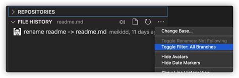 file history missing commits from other branches · issue 1402 · gitkraken vscode gitlens · github