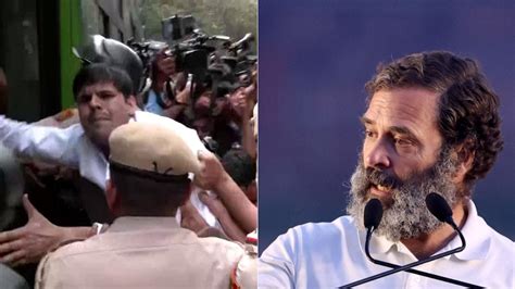 High Drama At Rahuls Residence As Cops Meet Him Over Kashmir Speech