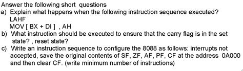 Solved Answer The Following Short Questions A Explain What