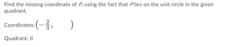 solved find the missing coordinate of p using the fact that