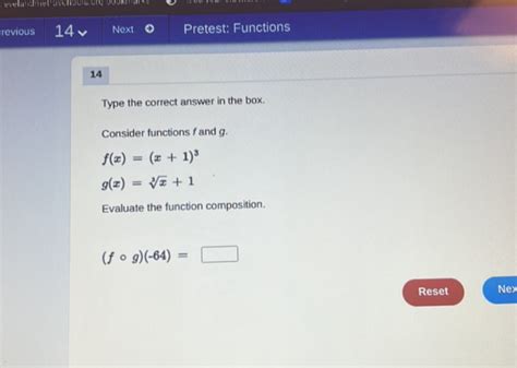 Revious Next Pretest Functions Type The Studyx