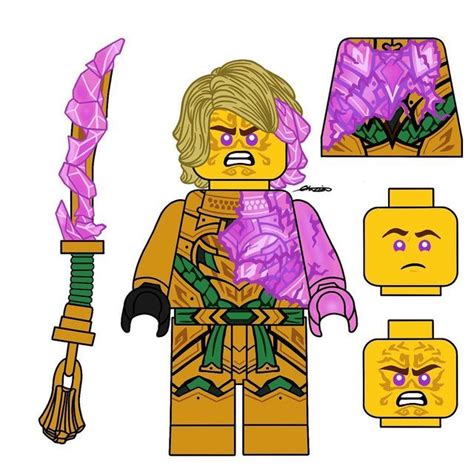The Lego Movie Character Paper Toy Is Holding A Purple Object In One