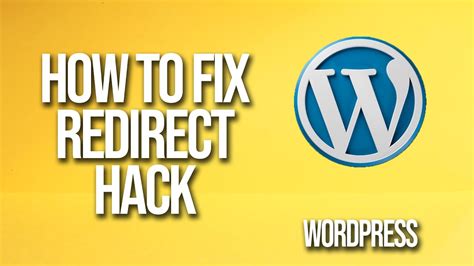 How To Fix The Wordpress Redirect Hack Youtube