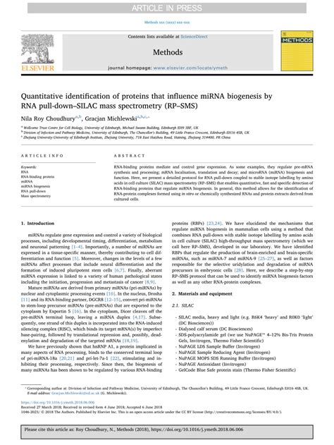 Pdf Quantitative Identification Of Proteins That Influence Mirna