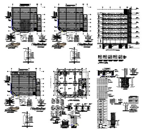 Column Beam And Slab Structure Detail Plan 2d View Cad Structure