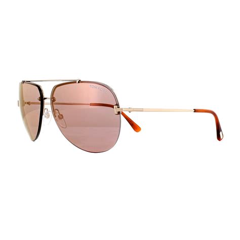 Mens Brad Sunglasses Rose Gold Pink Mirror Tom Ford Touch Of