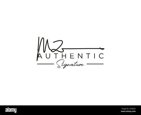 Mz Signature Logo Template Vector Stock Vector Image Art Alamy