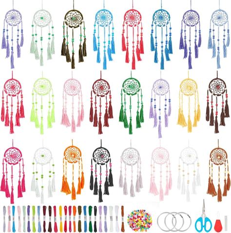 Infunly 24pcs Diy Small Dream Catcher Kits For Beginners
