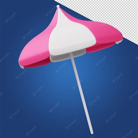 Premium Psd Summer Elements Colorful Beach Umbrella 3d Rendering