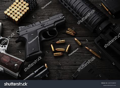 Pistol Guns And Bullets