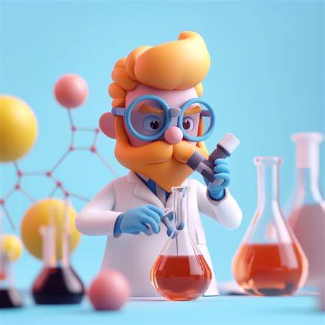 3d Scientist Icon Research And Innovation Illustration Logo Premium